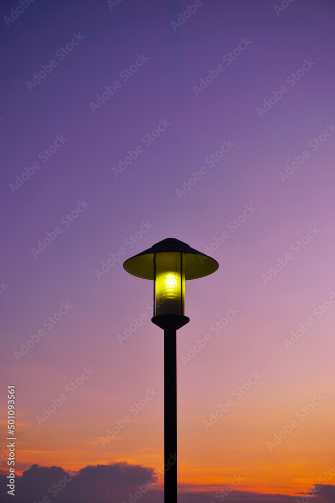 Street lamp post with twilight sky background Stock Photo | Adobe Stock