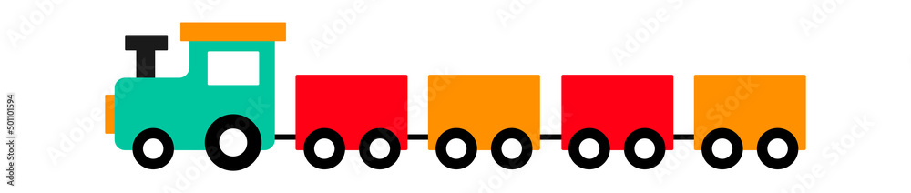 Cartoon toy train. Vector illustration Stock Vector | Adobe Stock