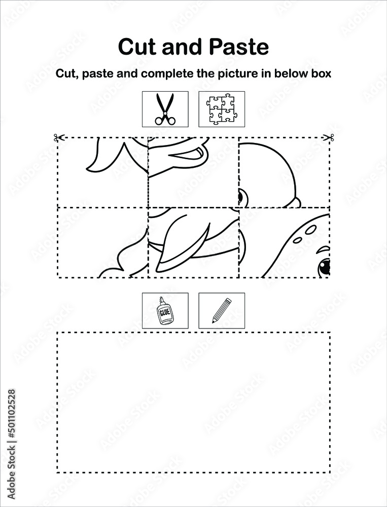cut and paste activity page for kids . Education developing worksheet ...