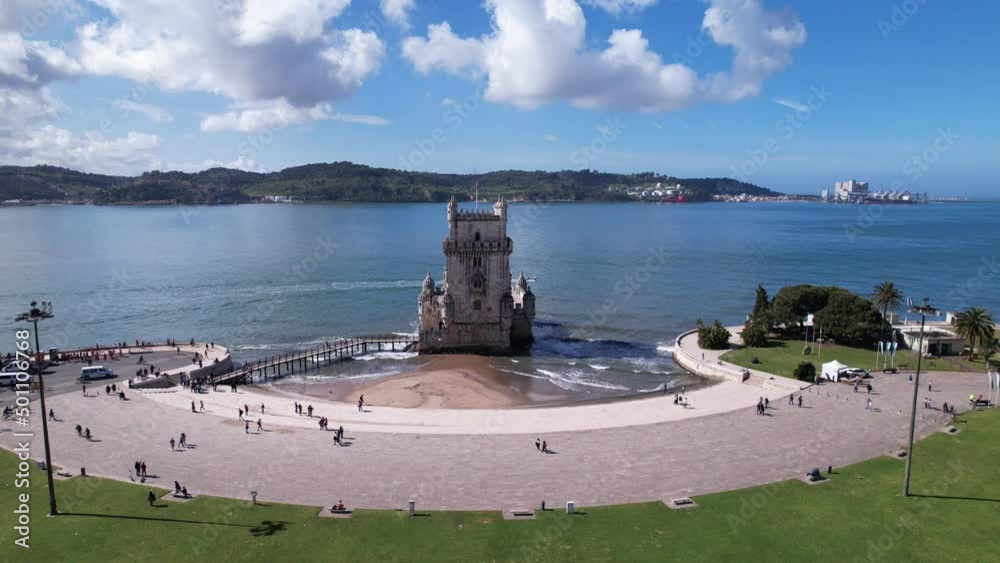 DRONE AERIAL FOOTAGE: The Belem Tower (Torre de Belém) was built ...