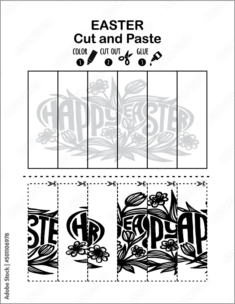 Easter cut and paste activity for kids . scissor skills education kids ...