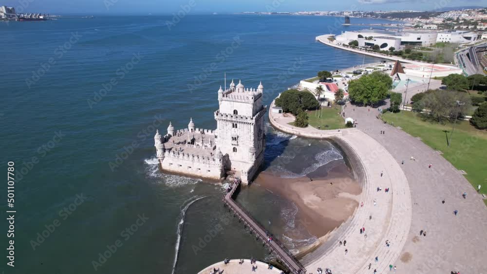 DRONE AERIAL FOOTAGE: The Belem Tower (Torre de Belém) was built ...
