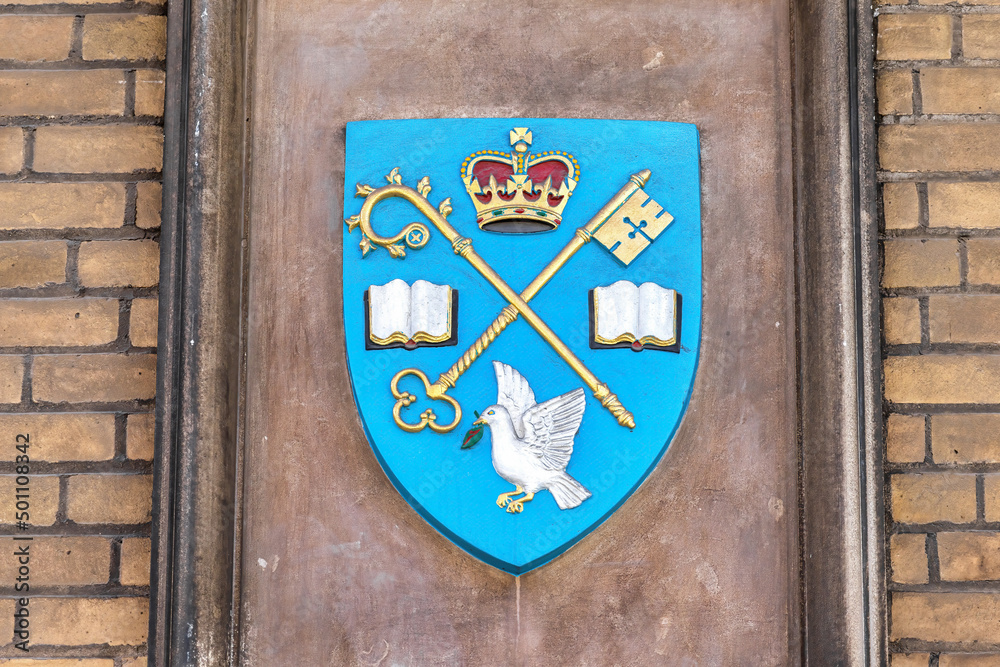 Religious coat of arms in the Anglican Diocese Centre in Toronto ...