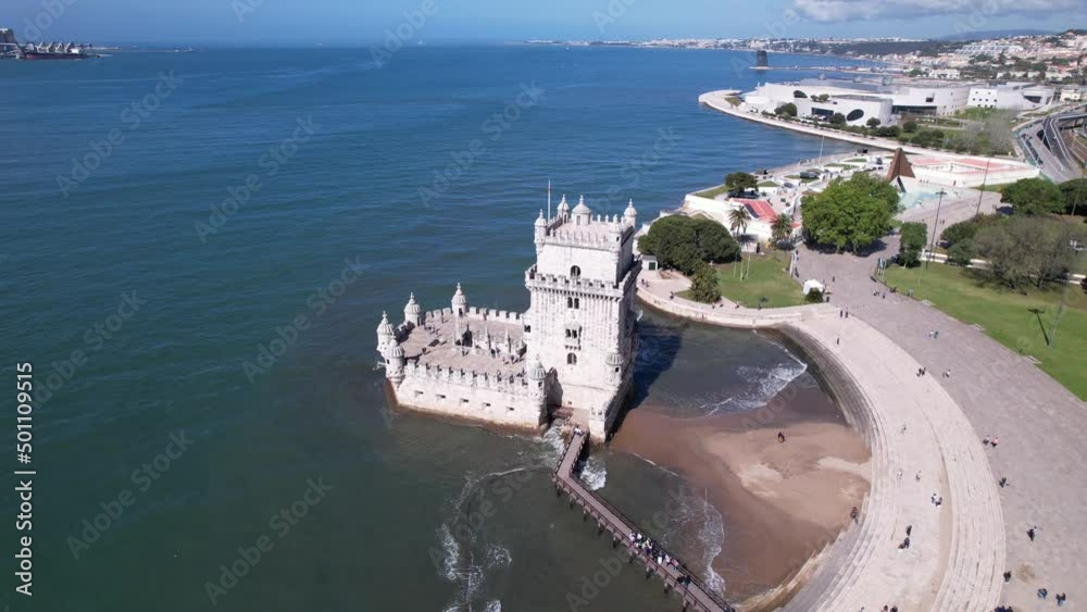 DRONE AERIAL FOOTAGE: The Belem Tower (Torre de Belém) was built ...