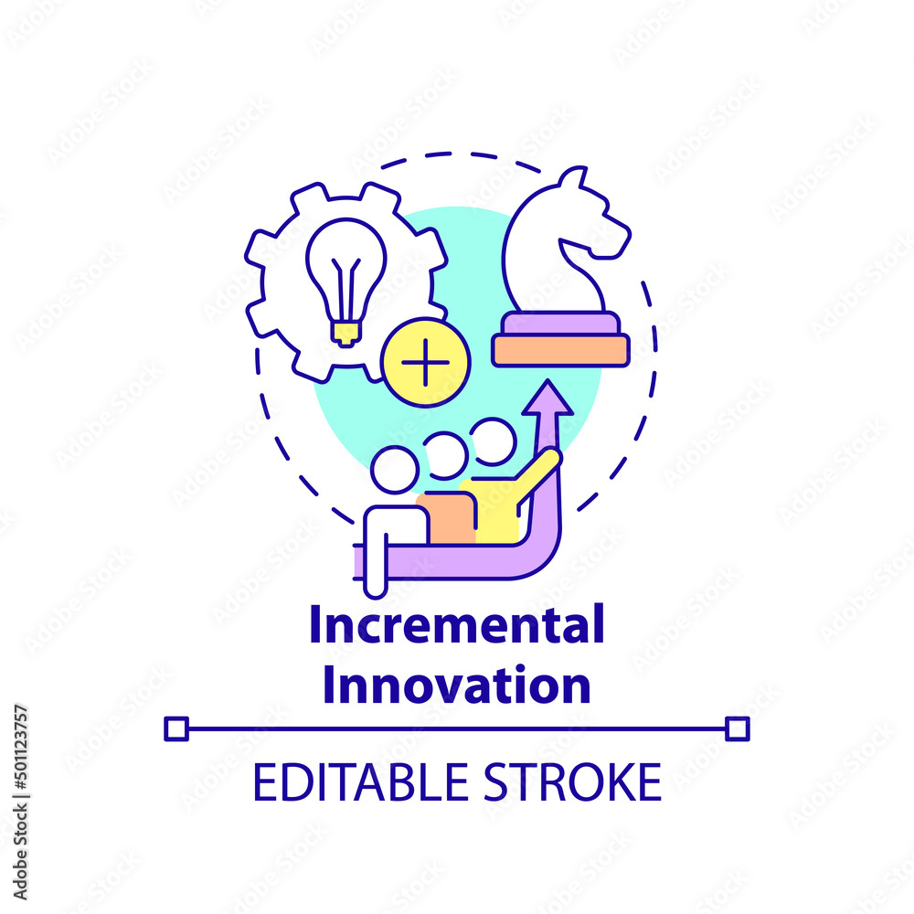 Incremental innovation concept icon. Innovation type in business ...