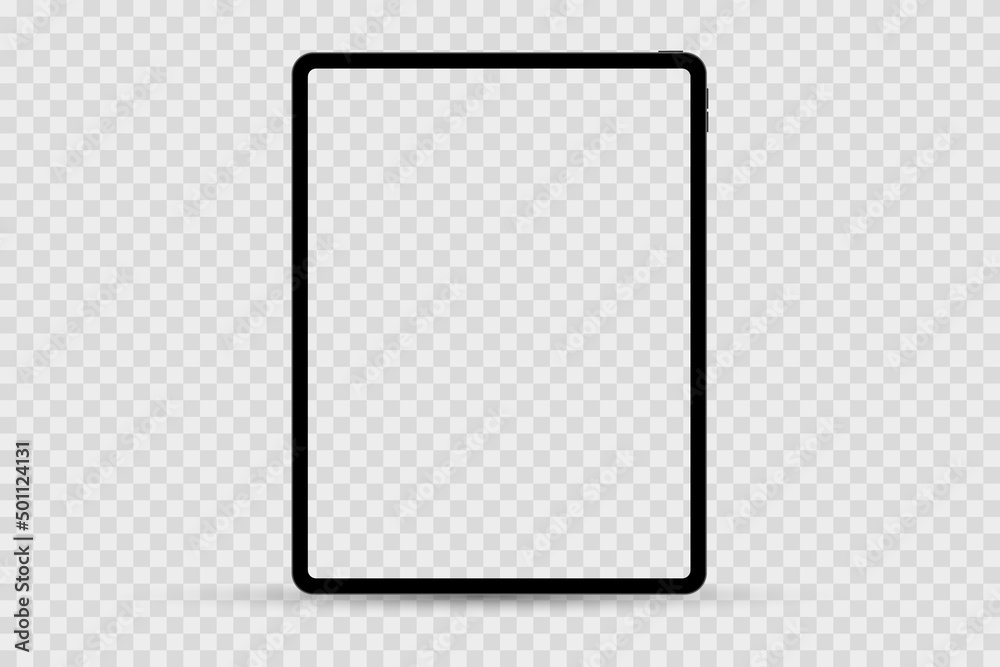 Vector tablet mockup with transparent screen isolated on transparent ...