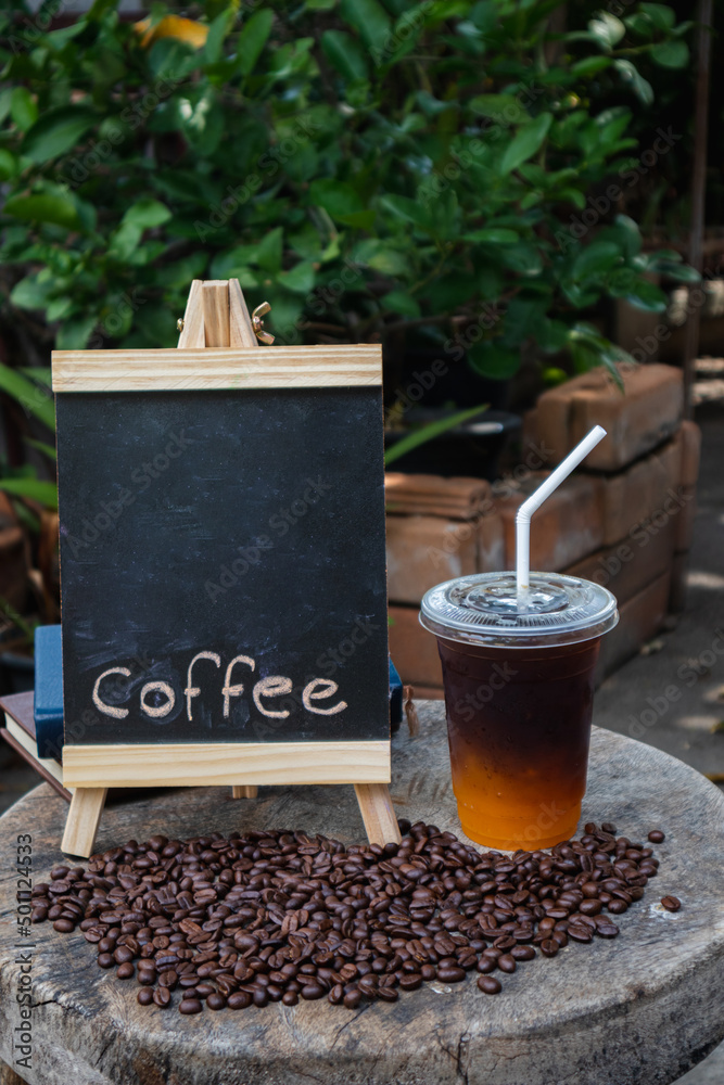 Iced Orange Coffee caffeinated beverage is placed on counter at ...
