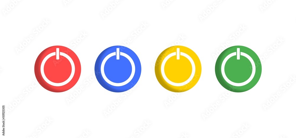 On-off icon icon set. turn off buttons, power off. On and Off Toggle ...