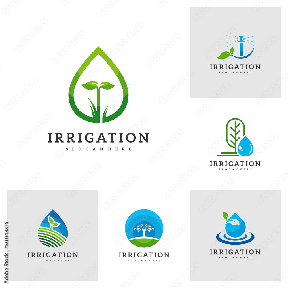 Set of Irrigation logo design vector. Icon Symbol. Template ...
