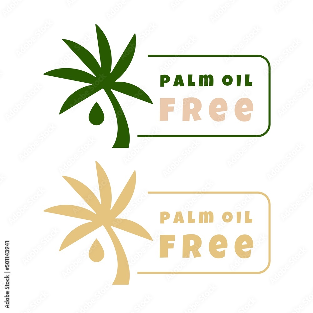 palm oil free, palm oil free icons, palm oil free set, sign, vector ...