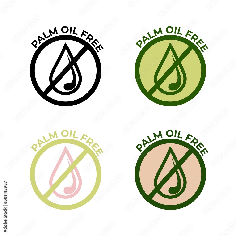 palm oil free, palm oil free icons, palm oil free set, sign, vector ...