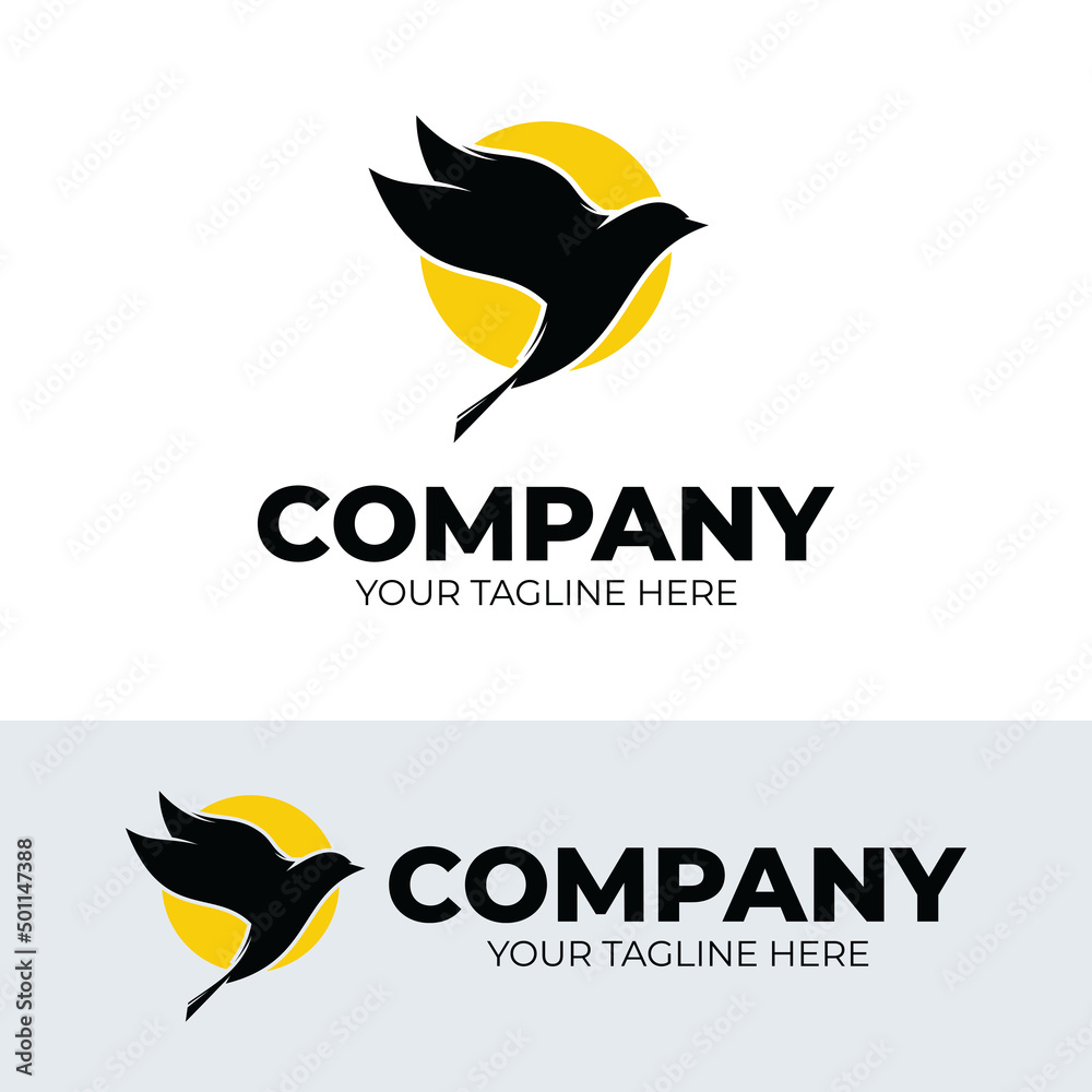 Flying bird logo design inspiration Stock Vector | Adobe Stock