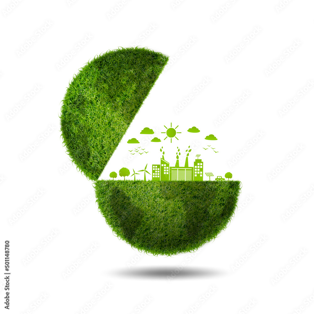 Green planet earth covered with grass. Earth day, Sustainable ...