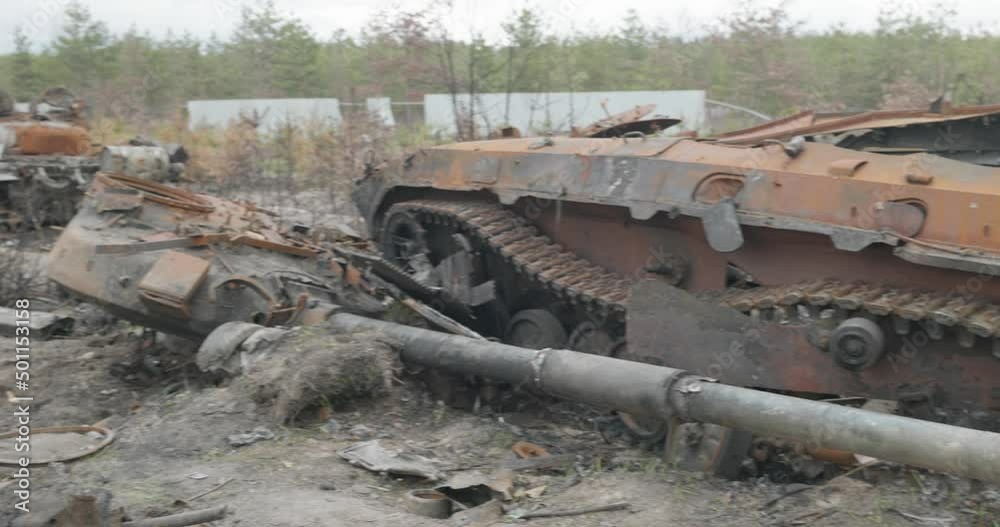 Kyiv region, Irpin, Bucha, Ukraine, april 2022, destroyed Russian ...