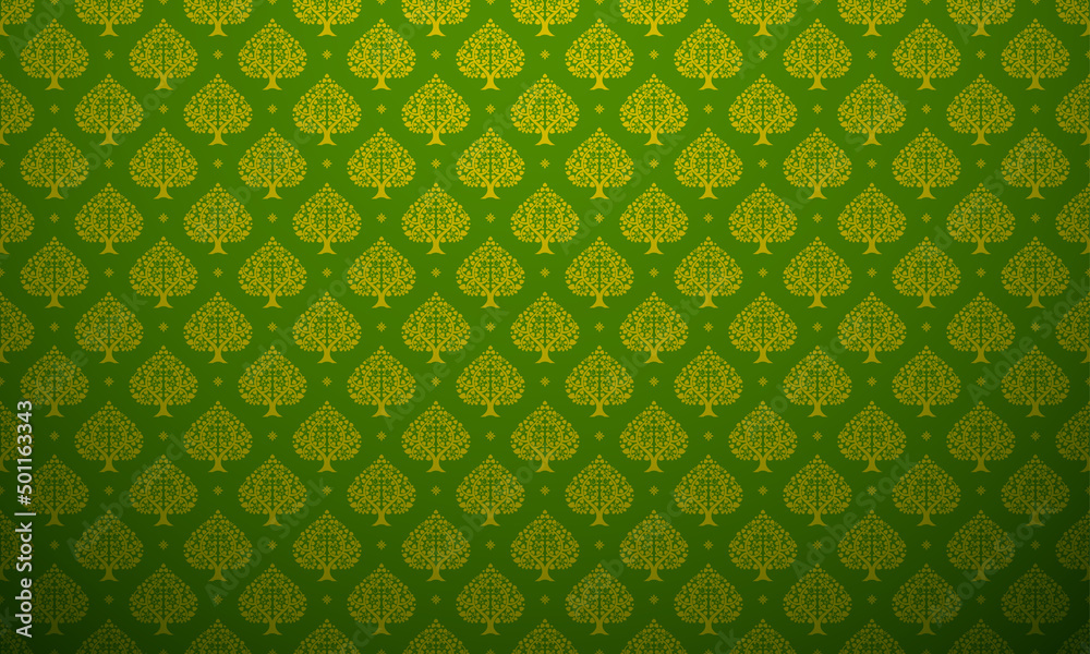 Luxury Thai pattern green and gold theme background vector illustration ...