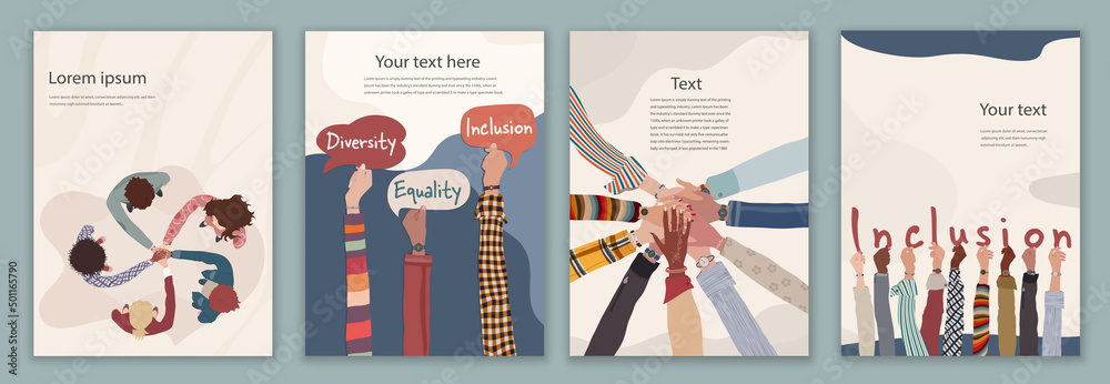 Diversity inclusion and equality concept. Group of multicultural men ...