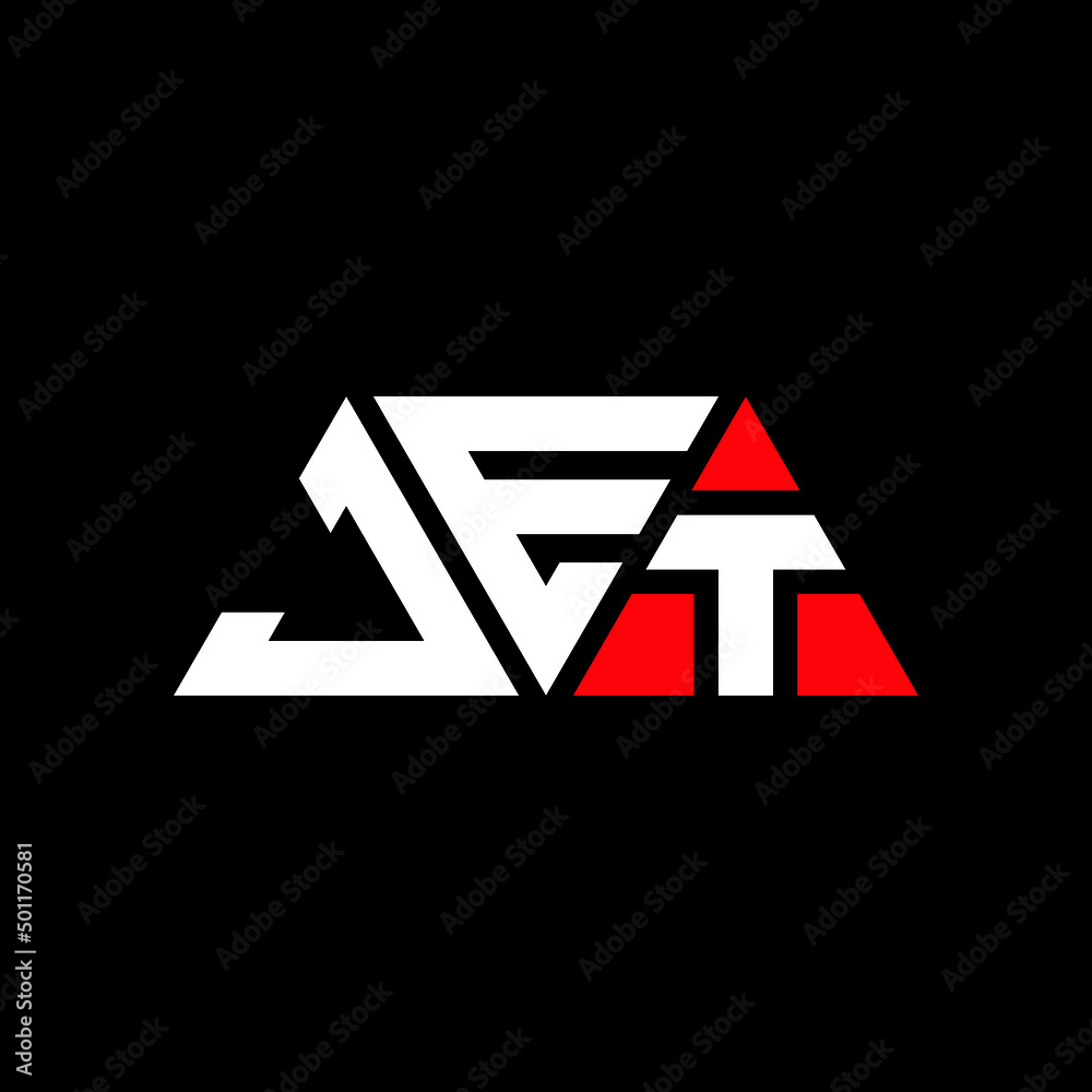 JET triangle letter logo design with triangle shape. JET triangle logo ...