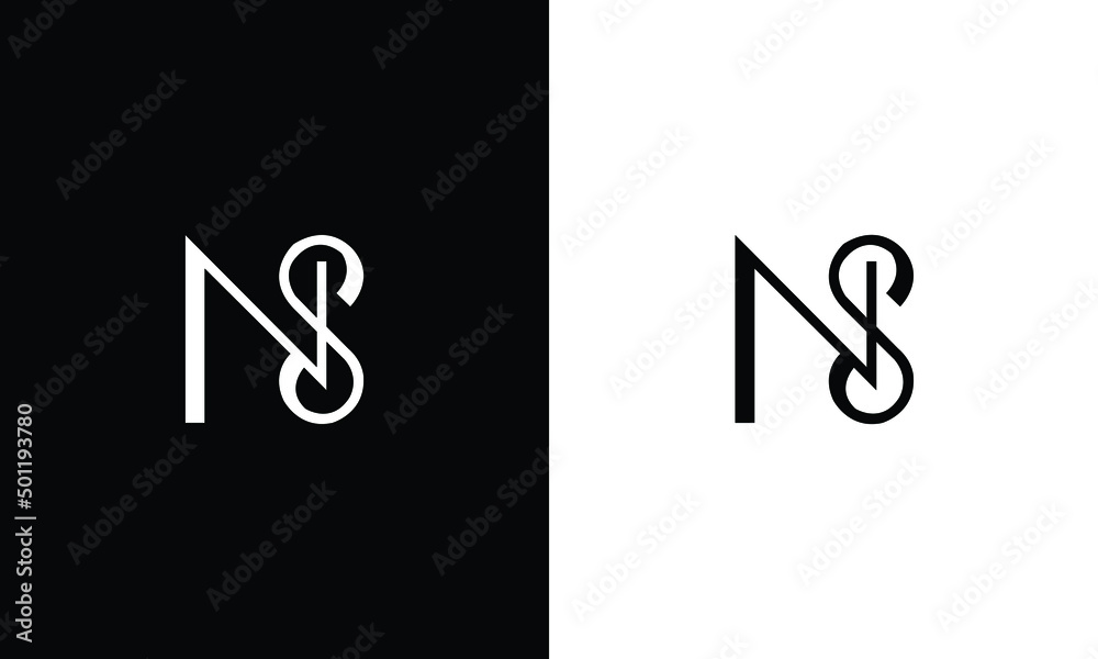 Initial letter NS minimalist art logo Stock Vector | Adobe Stock