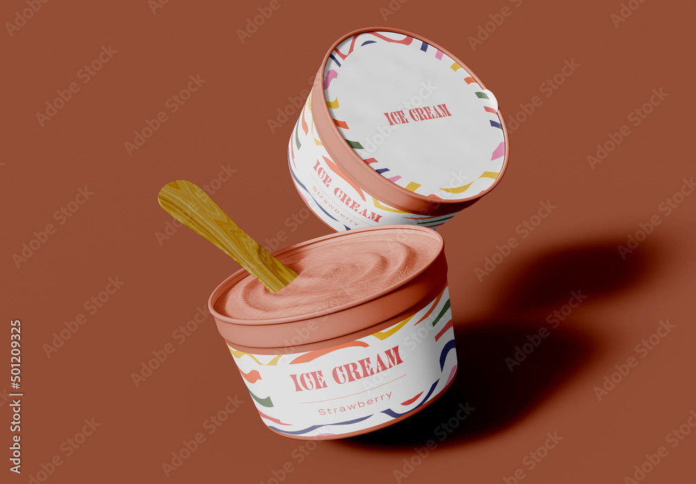 Two Ice Cream Cups Mockup Stock Template | Adobe Stock