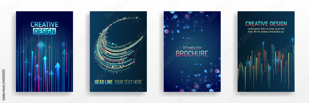 Abstract vector template in hi-tech style. Modern cover design using ...