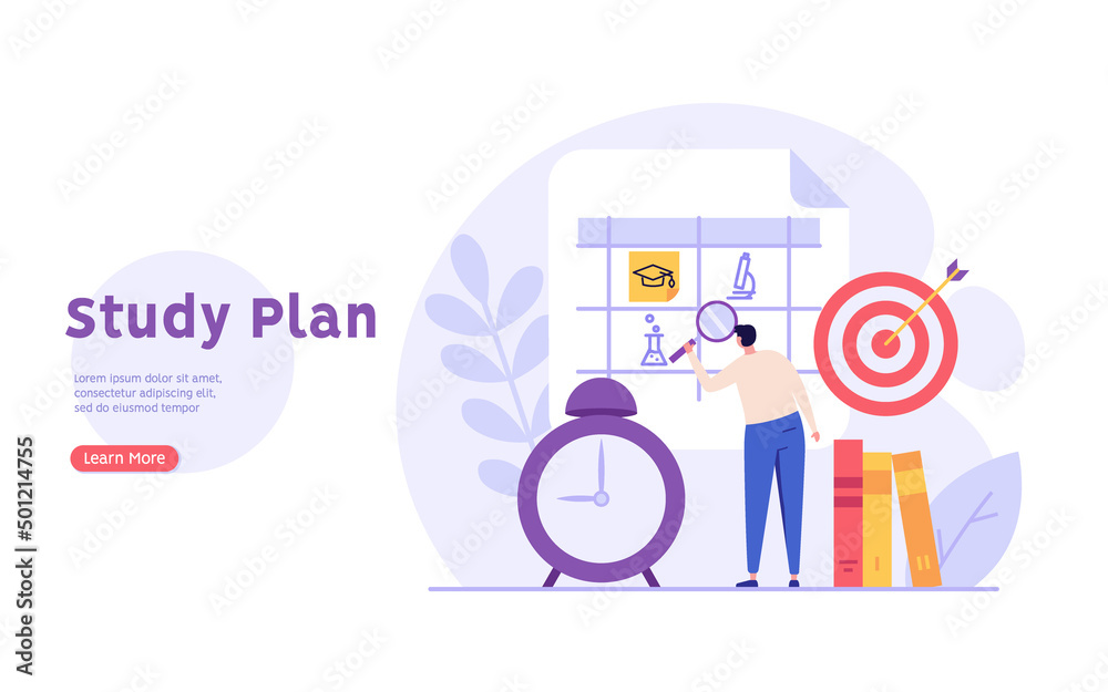 Vetor de Concept of learning program, study plan, class schedule ...