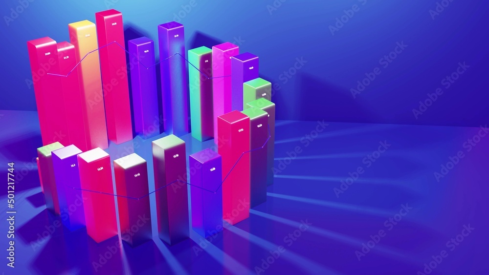 3d render. Beautiful 3d background for analytical programs with ...