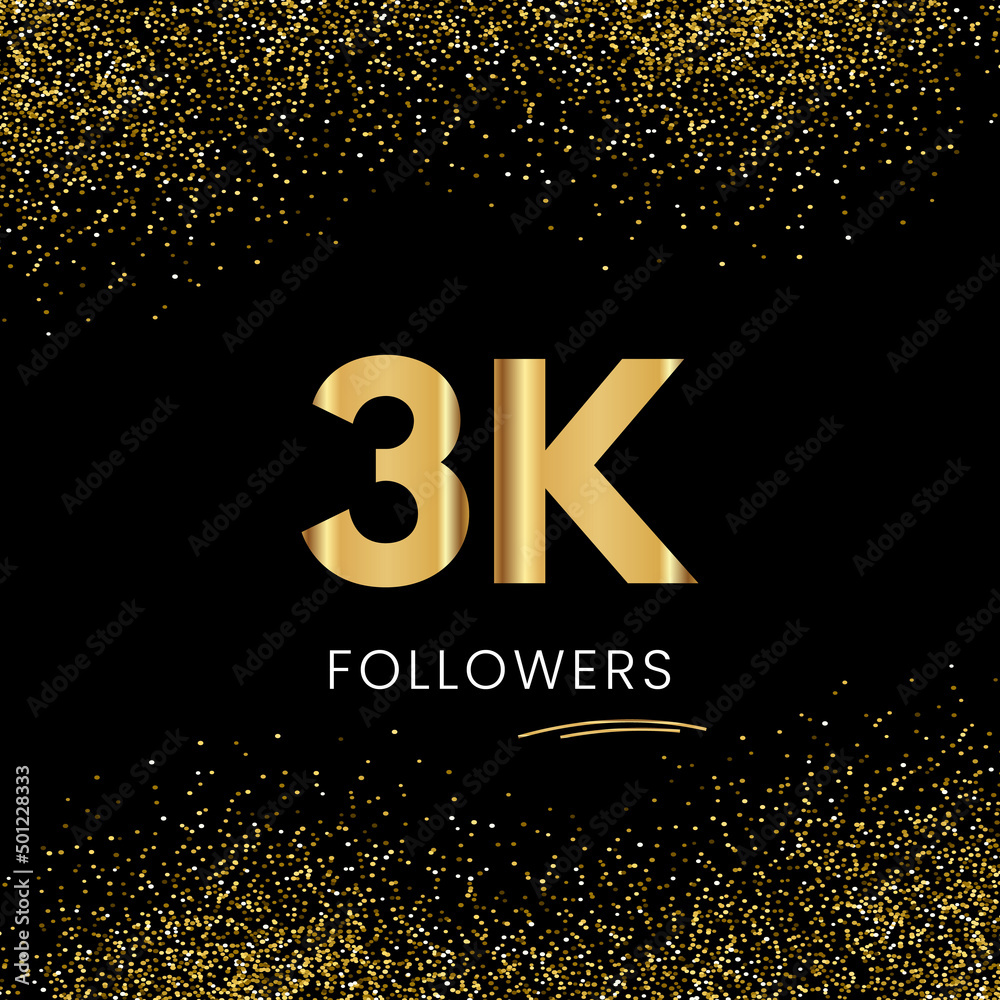 Vektorová grafika „Thank you 3K or 3 Thousand followers. Vector ...
