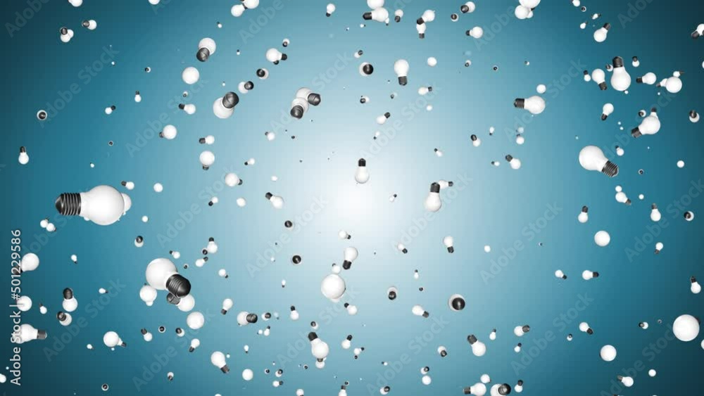glowing bulb lights falling Loop animation. Loopable animated ...