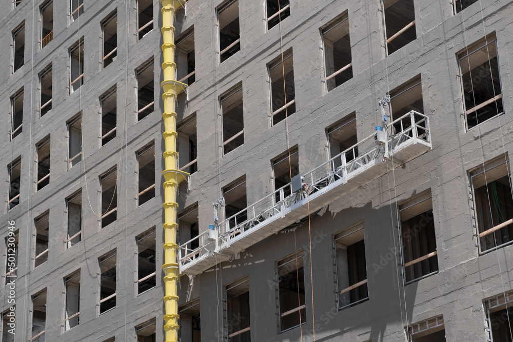 Construction waste Garbage Chute, tube to trash with Many windows on ...
