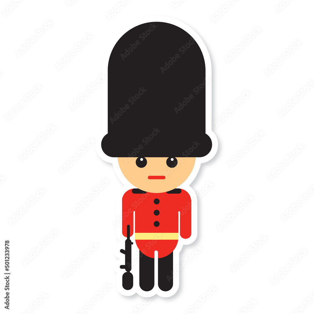 Cartoon British Royal Soldier Vector illustration. Stock Vector | Adobe ...