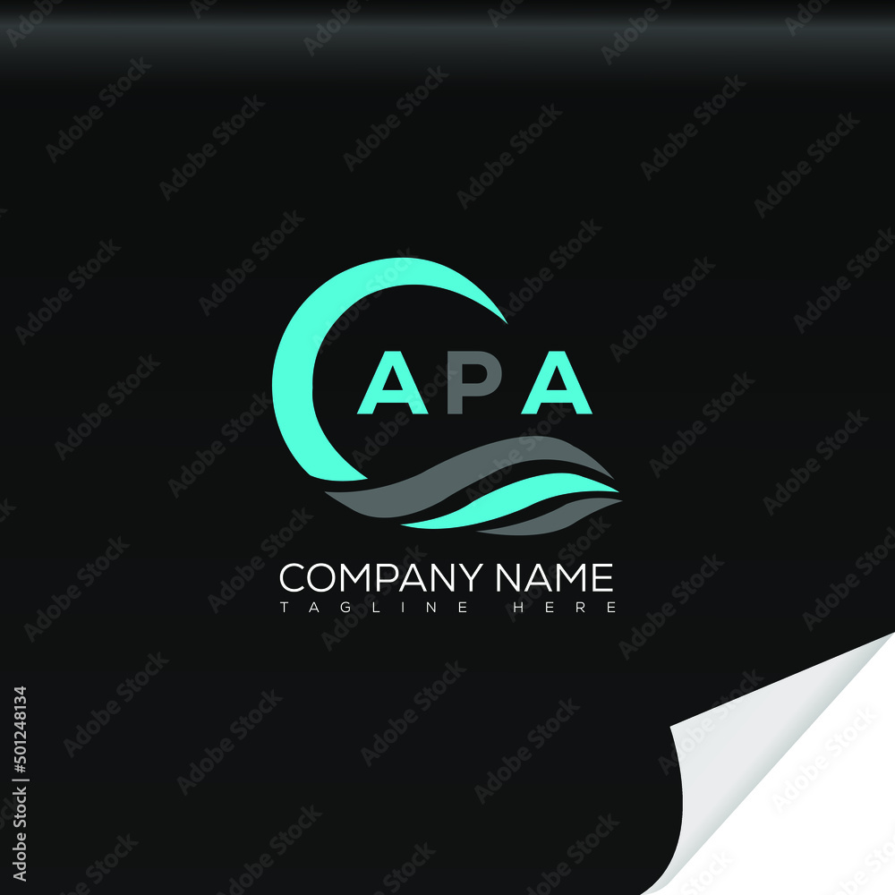 APA logo monogram isolated on circle element design template, APA ...