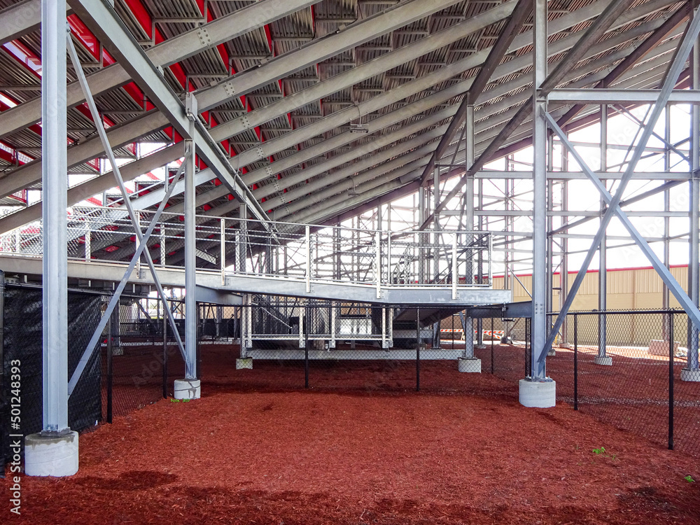 Support structure including I-Beams and bracing for a set of typical ...