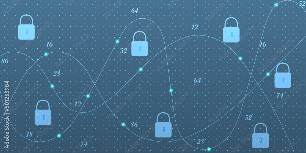 Lock security concepts. Closed Padlock on digital background. Social ...