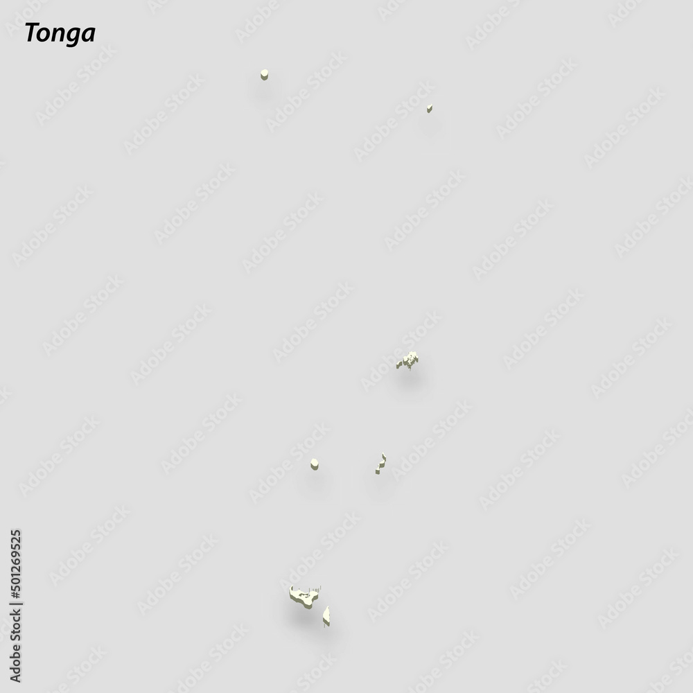 3d isometric map of Tonga isolated with shadow Stock Vector | Adobe Stock