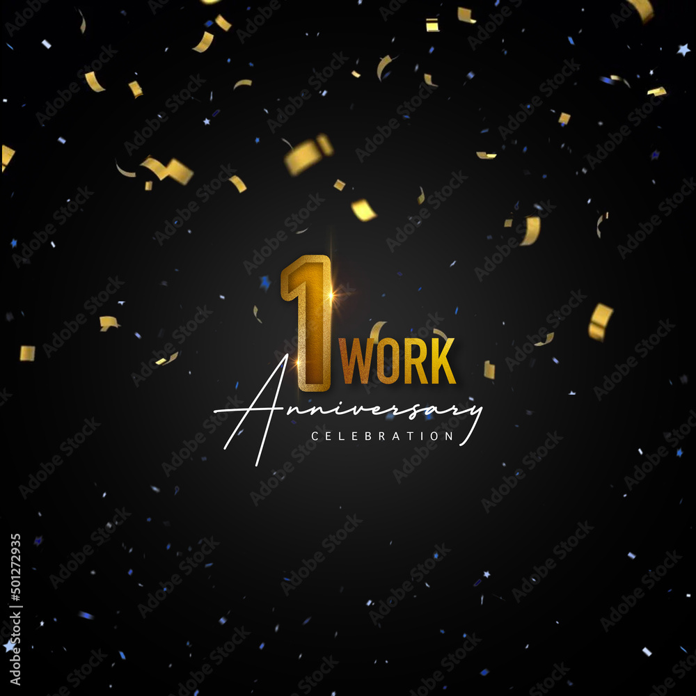 one year work anniversary celebration card texture Stock Illustration ...