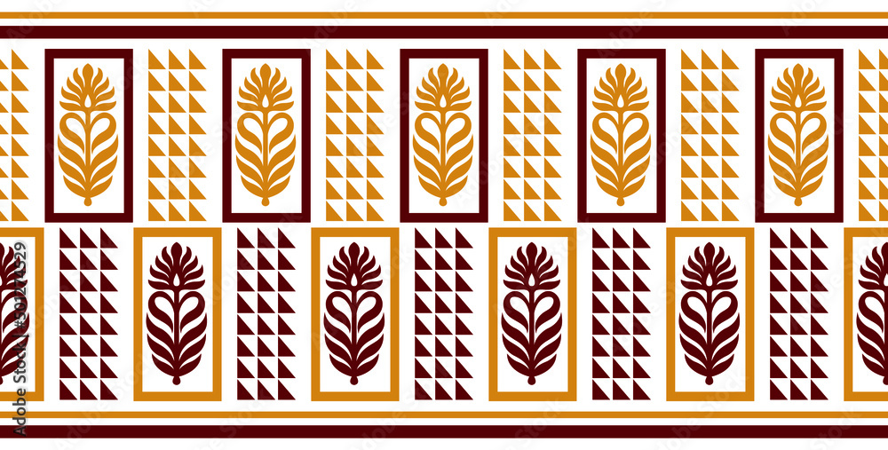 Border design with geometrical shapes on white background Stock Vector ...