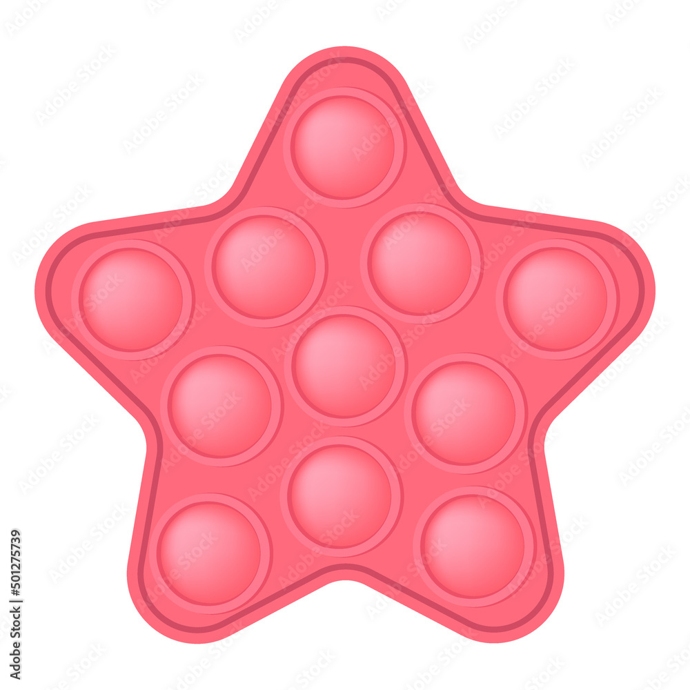 Pop it coral pink star for a Valentines day as a fashionable silicon ...