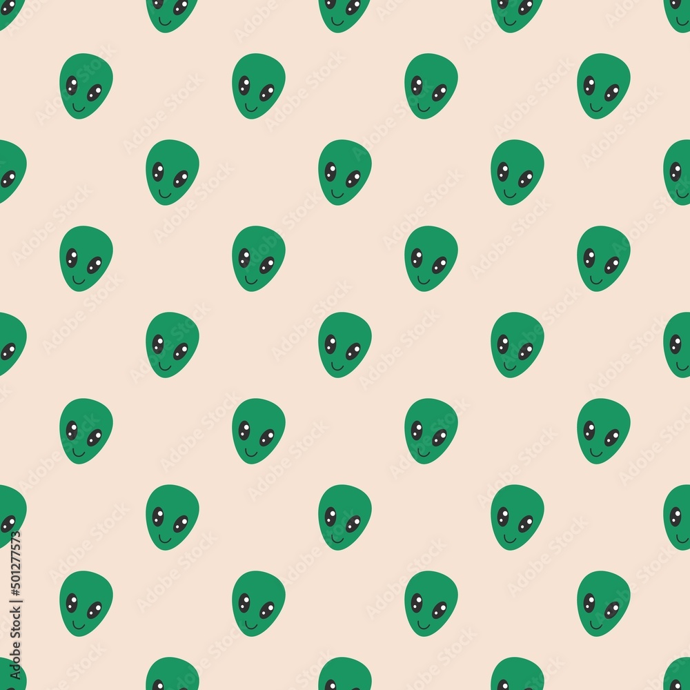 Seamless alien pattern on a light background. Background for textiles ...