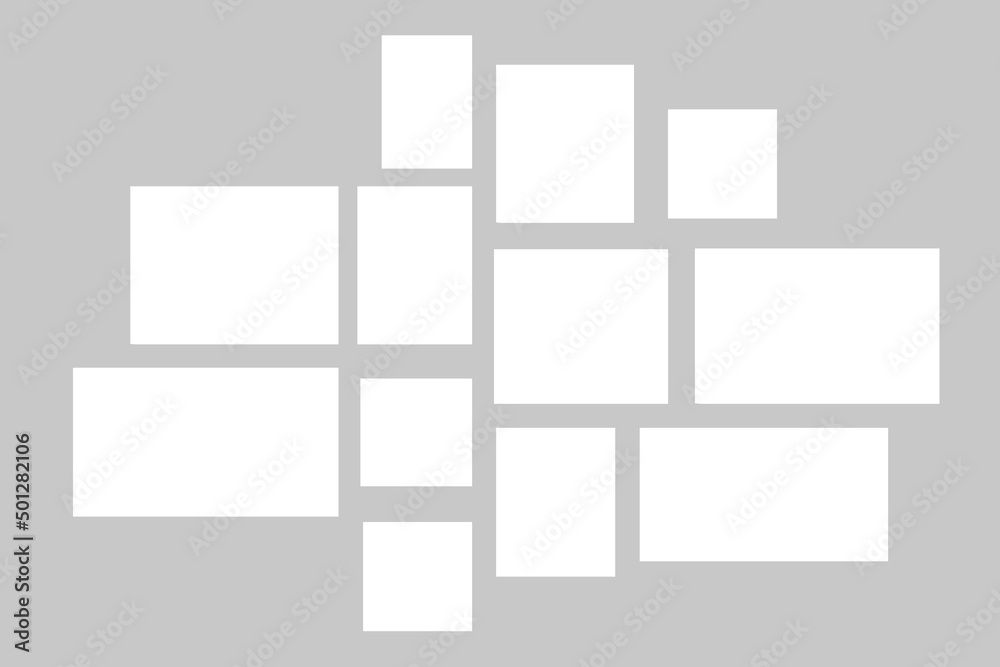 Collage layout. Moodboard template. Photo mood board grid. Photo frames ...
