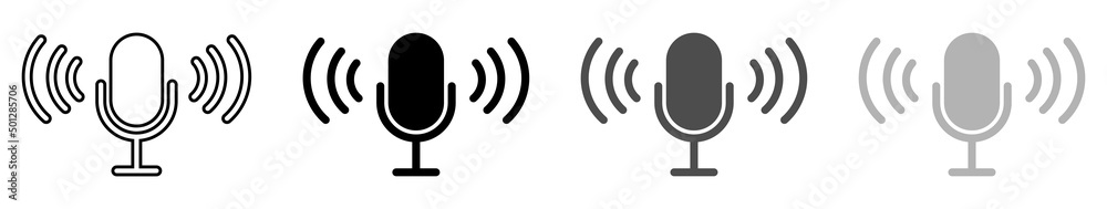 Microphone icon set. Voice vector signs. Vector illustration isolated ...