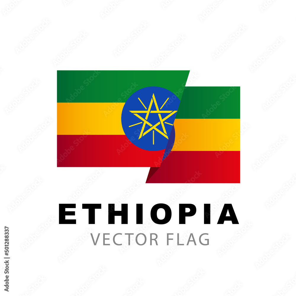 Colorful Ethiopian flag logo. Ethiopian flag. Vector illustration ...