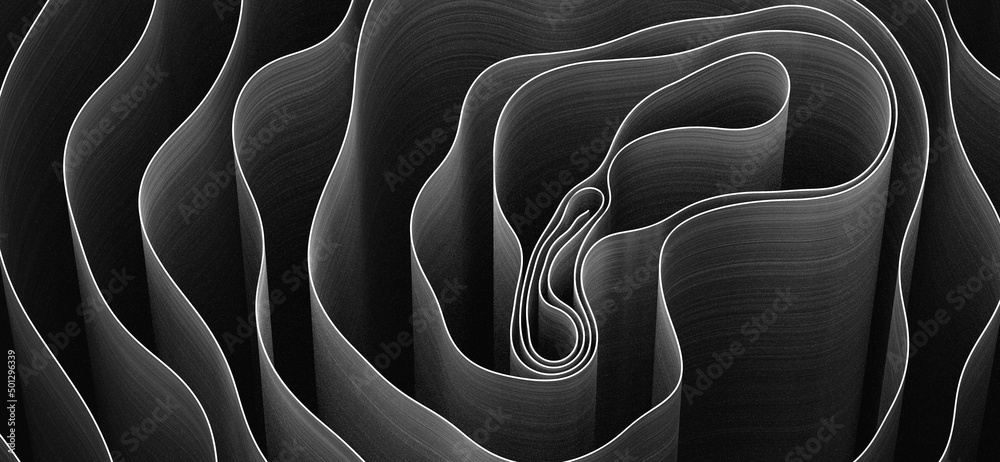 Black background with 3d shape. 3d illustration, 3d rendering. Stock ...