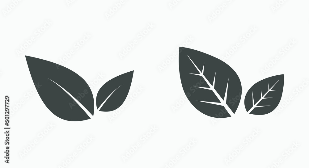 green, leaf, plant, tea, tree icon vector symbol isolated set Stock ...