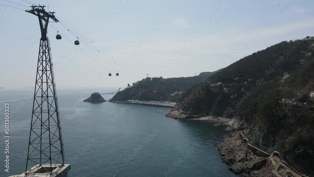 Korea_Busan_Songdo beach Cable car Stock Video | Adobe Stock