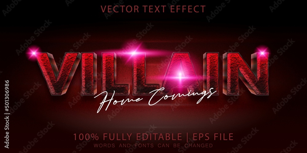 Villain Heroes Movie Premium Text Effect Stock Vector | Adobe Stock