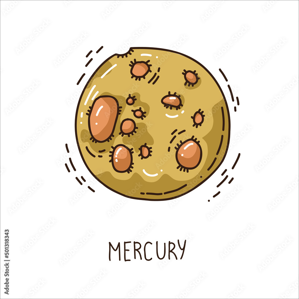 cartoon planet Mercury Stock Vector | Adobe Stock