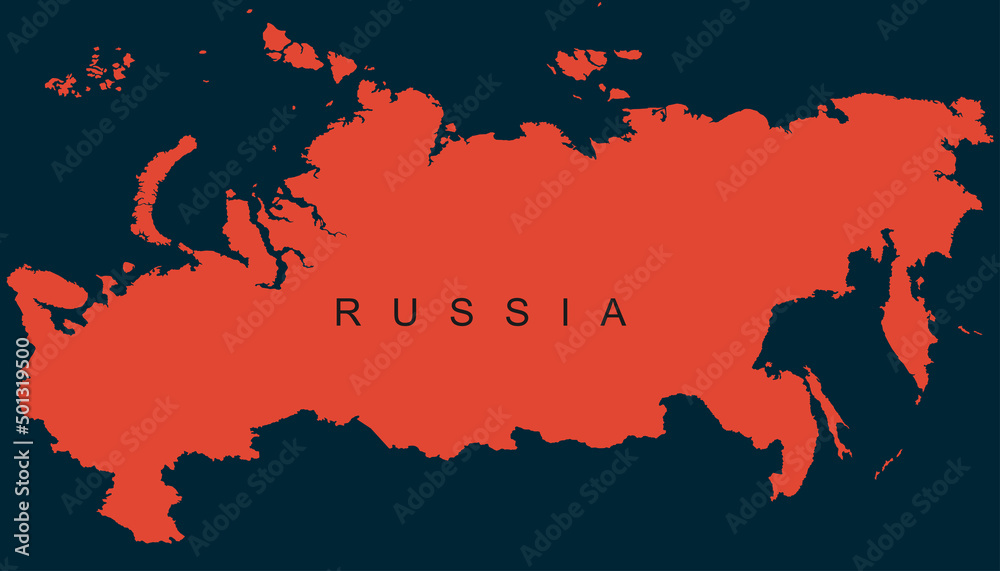 Vector map of Russia. map of the Russian Federation. Stock Vector ...