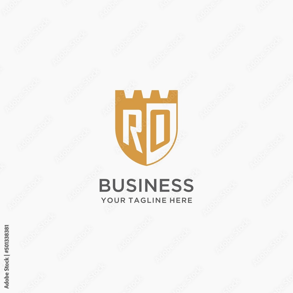 Monogram RO logo with shield and fort, elegant luxury initial logo design Stock Vector | Adobe Stock