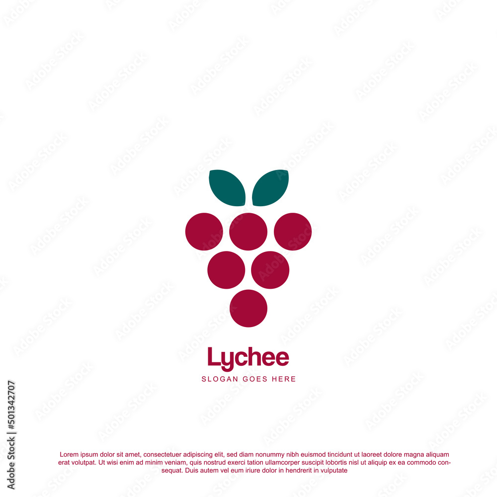 Simple minimal lychee logo design vector Stock Vector | Adobe Stock