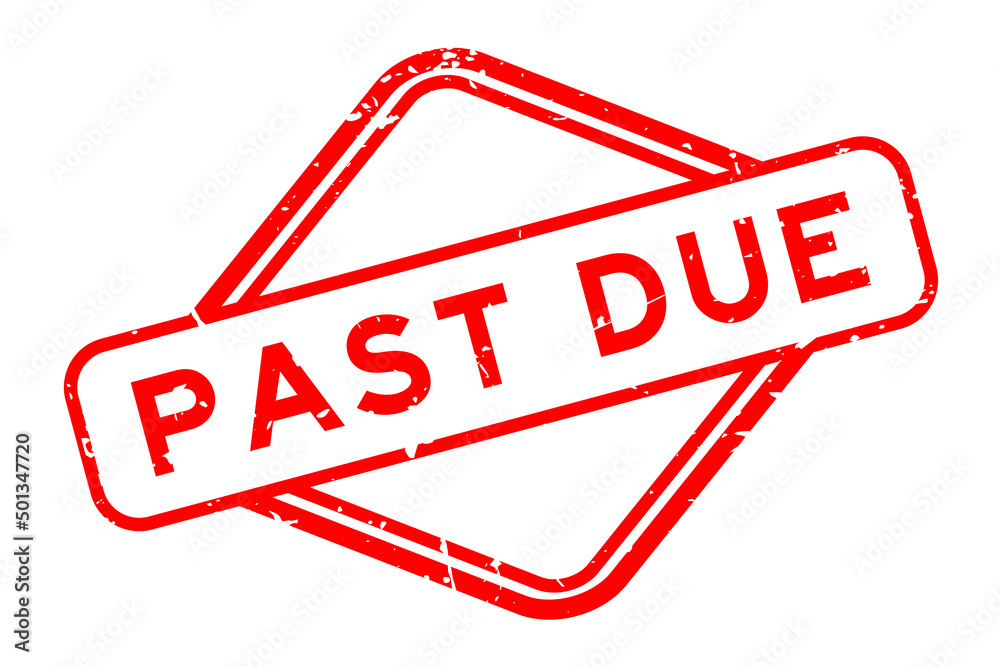 Grunge red past due word rubber seal stamp on white background Stock ...